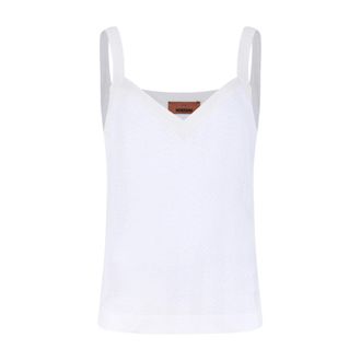 Missoni D&eacute;bardeur en maille c&ocirc;tel&eacute;e - Femme - Tops - Blanc - Taille: 44 FR