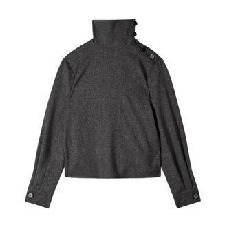 Patrizia Pepe Hochgeschlossener Strickpullover mit Struktur - - Jackets - Damen - Grau - S