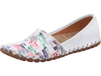 Gemini 031203-19 Damen Ballerinas Slipper Mokassin Leder, Gr&ouml;&szlig;e:39 EU, Farbe:Wei&szlig;