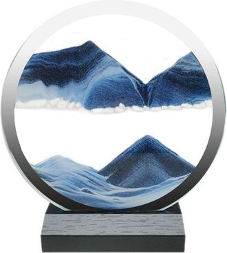 Sun N Sand Flie&szlig;ende Sandmalerei - 3D Tiefsee Sandbild In Bewegung Display Flie&szlig;ender Sand Rahmen, Sandbilder Zum Drehen, Dynamisches Sandbild Dekoration F&uuml;r