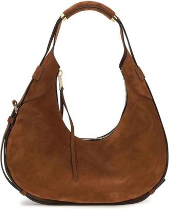 Moschino Handle Me Suede Hobo Bag - - Bags - Damen - Braun - ONE SIZE