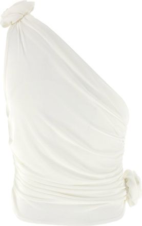 Magda Butrym One-Shoulder Asymmetrical Tank Top - White