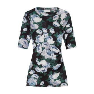 Stella McCartney Florales Mesh-Top mit Dreiviertel&auml;rmeln - - Tops - Damen - Mehrfarbig - M