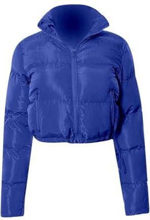 Generic 2026 Printemps Femmes Automne et Hiver Mode Cardigan Manches Longues Col Montant Chaud Pain Veste Casual, bleu, XL