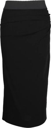 Dolce & Gabbana jupe mi-longue à taille élastiquée - Noir