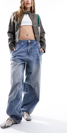 Only Faye - Lockere Jeans mit mittlerer Leibhöhe und mittlerer Waschung-Blau