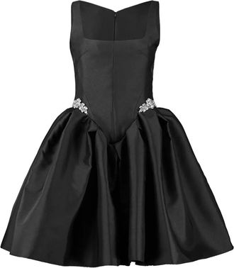 Marques Almeida robe courte à ornements en cristal - Noir