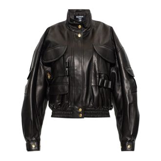 Balmain Femme, Vestes, Noir, Taille: 38 FR Veste en cuir