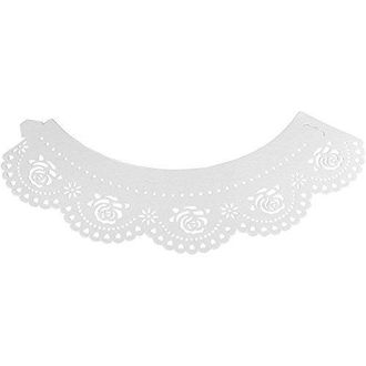 PME Muffin-Manschetten mit Rosen, Kunststoff, Wei&szlig;, 5 x 0.1 x 20.5 cm, 12-Einheiten