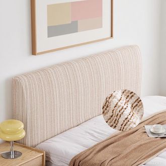 Generic Baumwoll Leinen Schutzh&uuml;lle Bettkopfteil Bezug f&uuml;r Full Queen Kingsize Gr&ouml;&szlig;en strapazierf&auml;hig dehnbar rutschfest und staubdicht Kopfteil Bezug Kaffee 