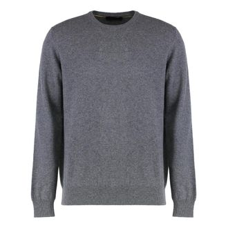 Moorer Kaschmir Rundhals Pullover Rippenstrick - - Knitwear - Herren - Grau - S