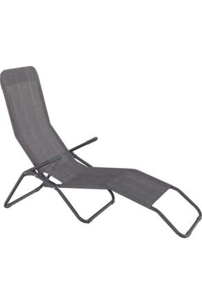 Xora Gartenliege, Anthrazit, Braun, Metall, Textil, 56x96x145 cm, klappbar, Gartenmöbel, Gartenliegen