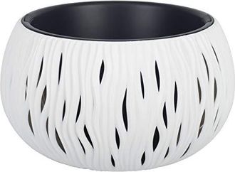 Prosperplast Bowl Sandy Plastik mit Tank in Wei&szlig;, 21,8 (gro&szlig;) x 37 (Breite) x 37 (tief) cms