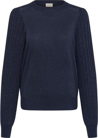Kaffe Rundhals-Strickware - - Knitwear - Damen - Blau - XS