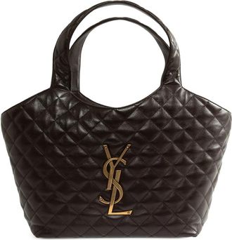 Saint Laurent Icare Medium Bag In Quilted Nappa