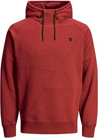 Jack & Jones Sweat Male Détaillé, Red Dahlia/Détail Navy Blazer, XXXL