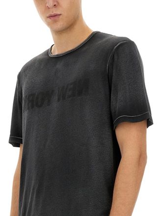 Helmut Lang Garment-Dyed Pima Cotton T-Shirt - Black