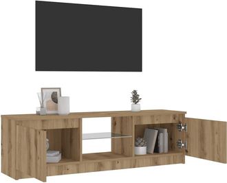 Generic TV-Schrank mit LED-Leuchten, TV-Board, Fernsehtisch, St&auml;nder, Konsole, Fernsehschrank, M&ouml;bel, Fernsehm&ouml;bel (Wei&szlig; 120x30x36 cm) (120 x 30 x 36 cm)