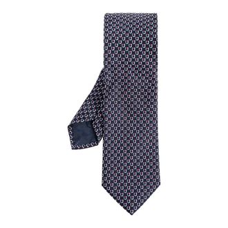 Ferragamo Bicolor Gancini Jacquard Krawatte - - Accessories - Herren - Blau - ONE SIZE