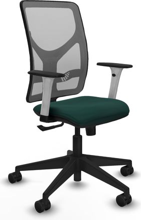 Piqueras y Crespo Gr&uuml;ner Schreibtischstuhl mit wei&szlig;en und schwarzen Armlehnen, h&ouml;henverstellbare Lendenwirbelst&uuml;tze, ausgestattet mit 3 Positionen und Schneidschaum, Gr