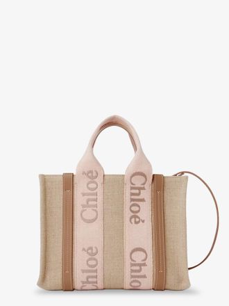 Chlo&eacute; Woody linen canvas and leather crossbody bag - CHLOE - gender_Woman