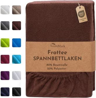 NatureMark Drap-housse en tissu &eacute;ponge, Marron chocolat, 70x140 cm Kinder