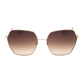 Guess Sonnenbrille Mit Goldfarbenem Rahmen Und Braun Verlaufenden Gl&auml;sern