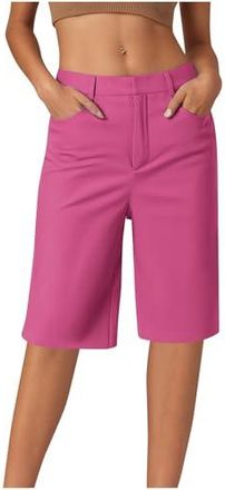 Generic Short de golf pour femme avec poches - Longueur genou - Short chino extensible - Coupe ajustée - Coupe ajustée - Pantalon décontracté taille haute - J