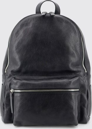 Orciani Laio Lagoon Rucksack aus genarbtem Kalbsleder mit Logo