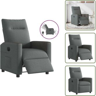 vidaXL The Living Store - vidaXL Relaxsessel Elektrisch Dunkelgrau Stoff