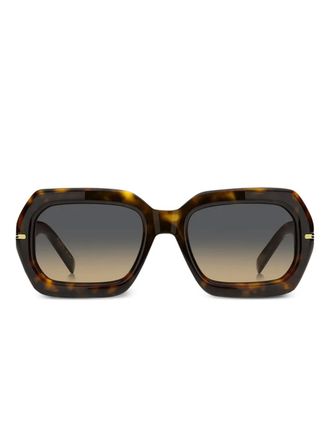 BOSS lunettes de soleil &agrave; monture g&eacute;om&eacute;trique - Marron