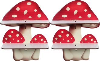 UPKOCH 2er-Set Schwebende Regale mit Pilzmotiv - Wandhalterung aus Massivholz - Dekorative, Kleine Und Niedliche Wandregale f&uuml;r Das Schlafzimmer