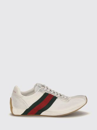 Gucci Baskets basses Tempo en cuir et maille avec d&eacute;tail Web