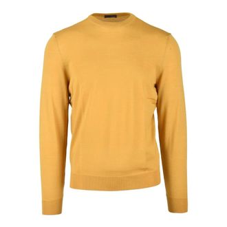 Drumohr Homme, Pulls, Jaune, Taille: 3XL Pull Fin Col Rond en Laine Mérinos