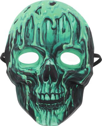 NUOBESTY Leuchtende Totenkopfmaske Halloween Gruselige Verstellbare Party Maske aus Weichem Material Dekoratives Accessoire f&uuml;r Erwachsene und Jugendliche