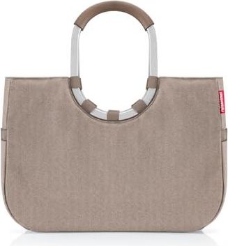 Reisenthel loopshopper L - Sac solide avec compartiments pratiques en bouteilles PET recyclées - Design charmant et imperméable - Doré, Moka à chevrons, L