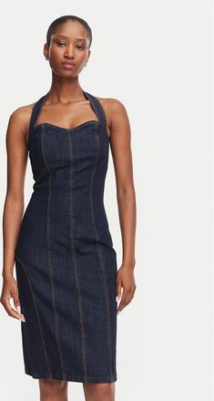 Guess Jeanskleid W6YK07 D1346 Dunkelblau Slim Fit
