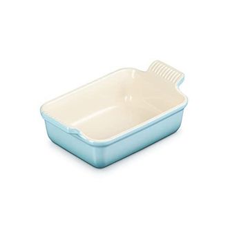 LE CREUSET Le Creuset Rechteckige Auflaufform Tradition aus Steinzeug, 19 cm, 1.1 Liter, Karibik, 71102191700001