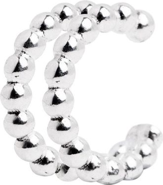 Singularu Lockerer Ohrring Ear Cuff Double Dots Silber für Damen 925 Sterling Silber - Damenschmuck, Einheitsgröße, Silber Metall, Kein Edelstein