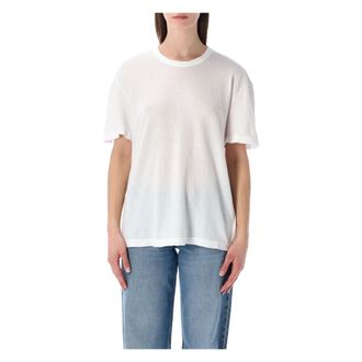 James Perse Femme, Tops, Blanc, Taille: 42 FR Crepe Jersey Oversized Short Sleeve Crew