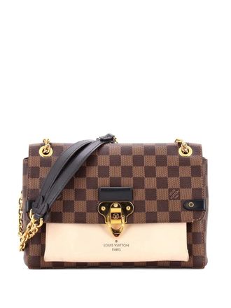 Louis Vuitton sac &agrave; bandouli&egrave;re Vavin Handbag Damier en cuir PM - Marron