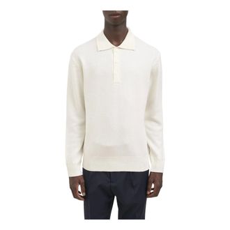 Paolo Pecora Homme, Tops, Blanc, Taille: XL Polo en laine