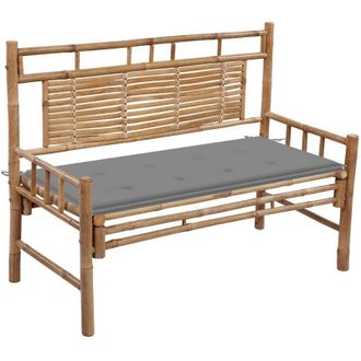 vidaXL Gartenbank mit Auflage 120 cm Bambus vidaXL