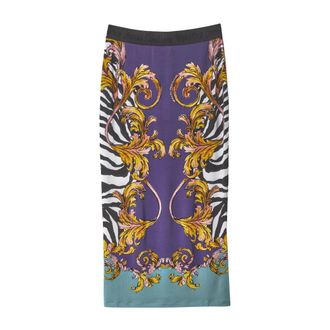 Versace Jeans Couture Zebra Barock Langer Organza Rock - - Skirts - Damen - Mehrfarbig - M