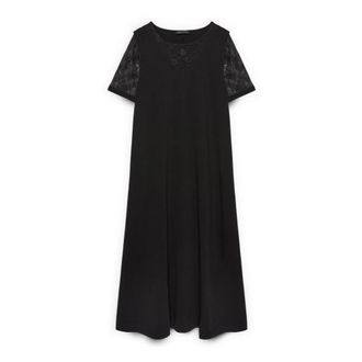 Fiorella Rubino Langes A-Linien-Kleid mit floralen Details - - Dresses - Damen - Schwarzk - XS