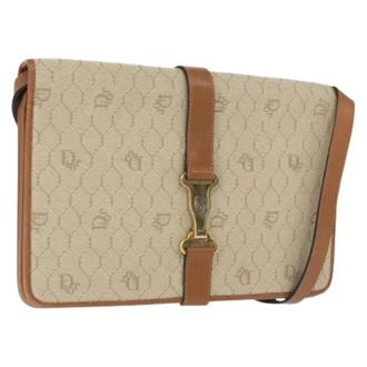 Dior Pre-owned Vintage Honeycomb Canvas Schultertasche - - Pre-owned - Damen - Beige - ONE SIZE