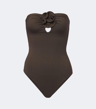 Magda Butrym Maillot de bain bustier &agrave; appliqu&eacute;s floraux