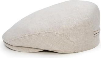 Sterkowski Casquette Plate Derby | Homme et Femme Newsboy 100% Lin L&eacute;g&egrave;re Respirante pour lEt&eacute; Style Original, Vintage Classique Beige 60 cm