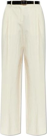 Dolce & Gabbana Femme, Pantalons, Beige, Taille: 34 FR Pantalon avec ceinture