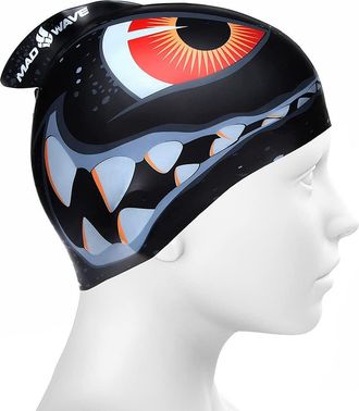 Mad Wave Silikon Badekappe Shark f&uuml;r Kinder